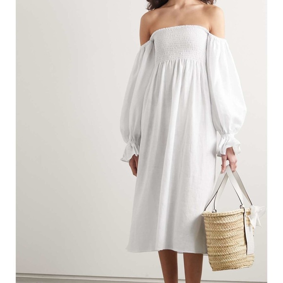 Sleeper | Dresses | Sleeper Atlanta Midi Dress Size Small 0 Linen White ...
